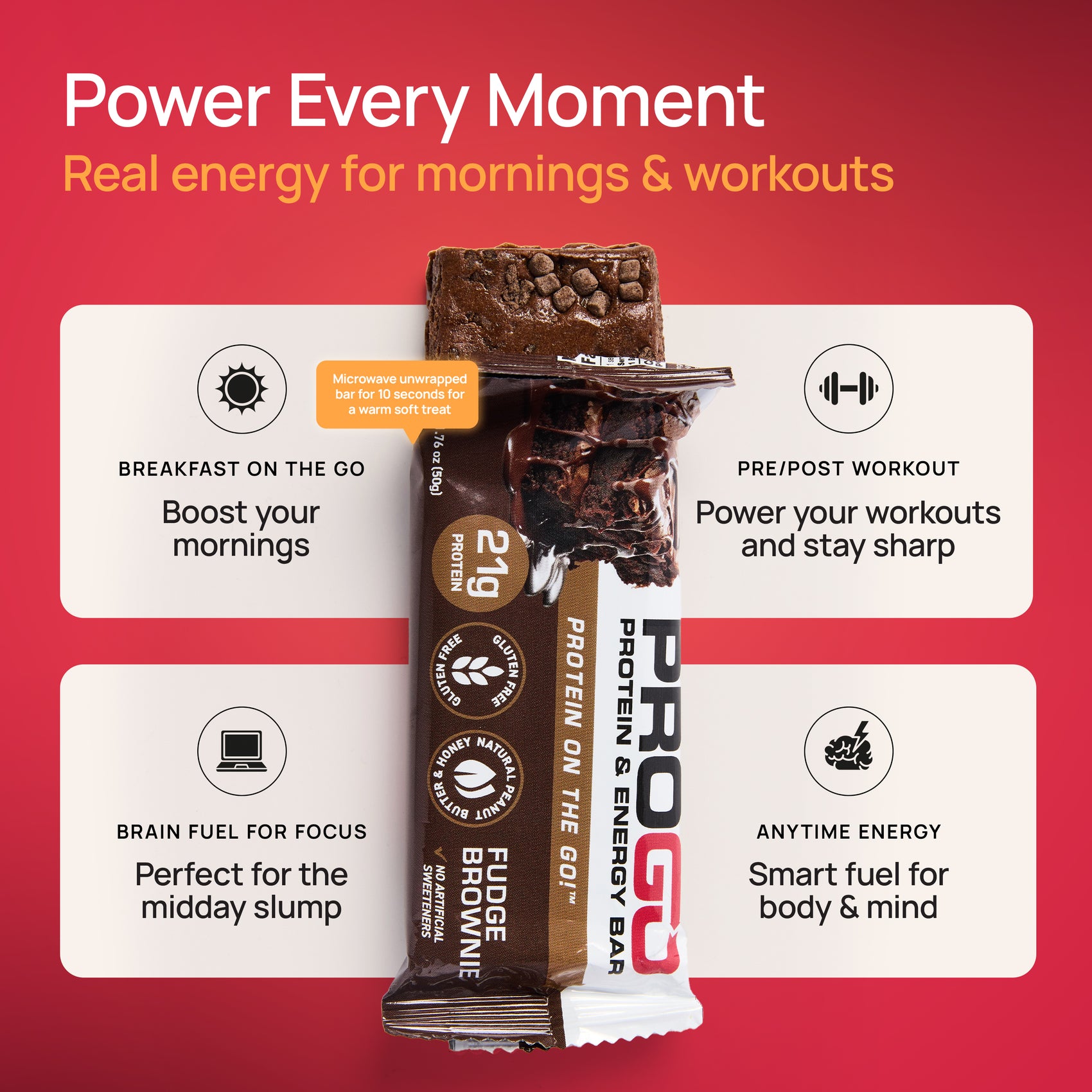 ProGo Protein Bars (Fudge Brownie) | 21g of 95% Pure Protein Isolate ...